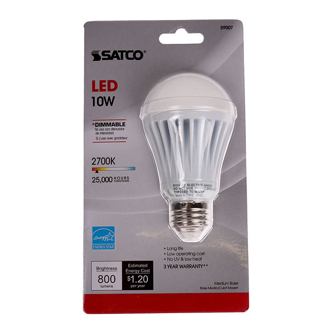 SATCO LED 10W 2700K BULB | Hog Slat