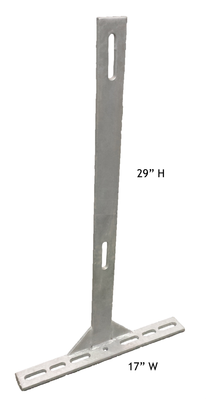 29'' Flat Bar Post w/ 17'' Offset Foot - Galvanized | Hog Slat