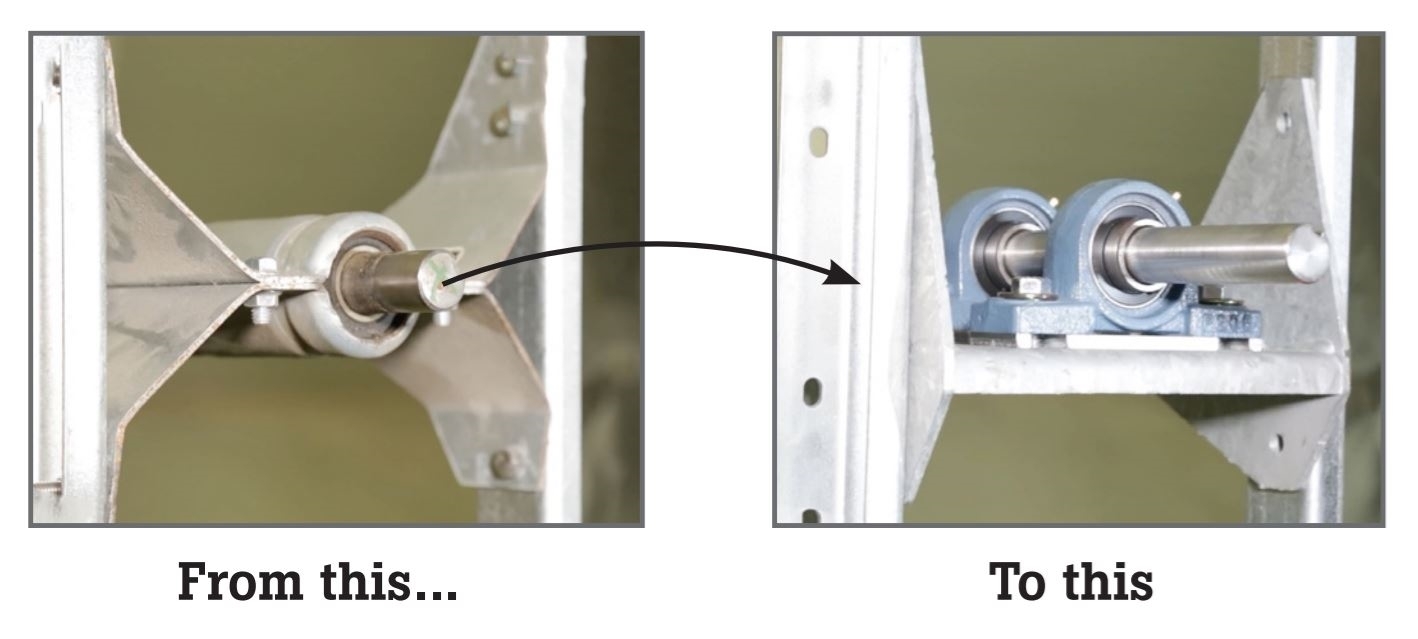 Hog Slat® Pillow Block Conversion Kit for ACME 54" Fans | Hog Slat